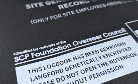 SCP Journal SCP Foundation Daily Record - SCP Merch Store